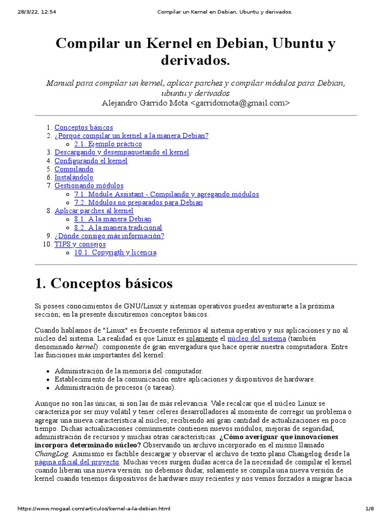 Compilar Un Kernel en Debian Ubuntu y Derivados. Es-Job 116 | PDF | Kernel (sistema operativo ...