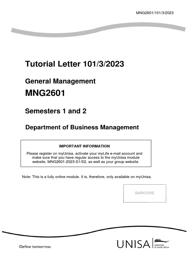 MNG2601 TL101 3 2023 | PDF | Educational Assessment | Libraries