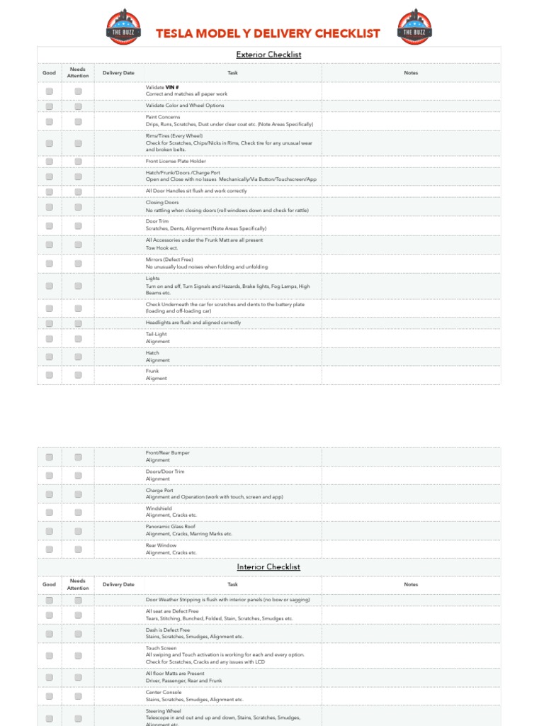 Tesla Model Y Delivery Inspection Guide | PDF | Trunk (Car) | Touchscreen