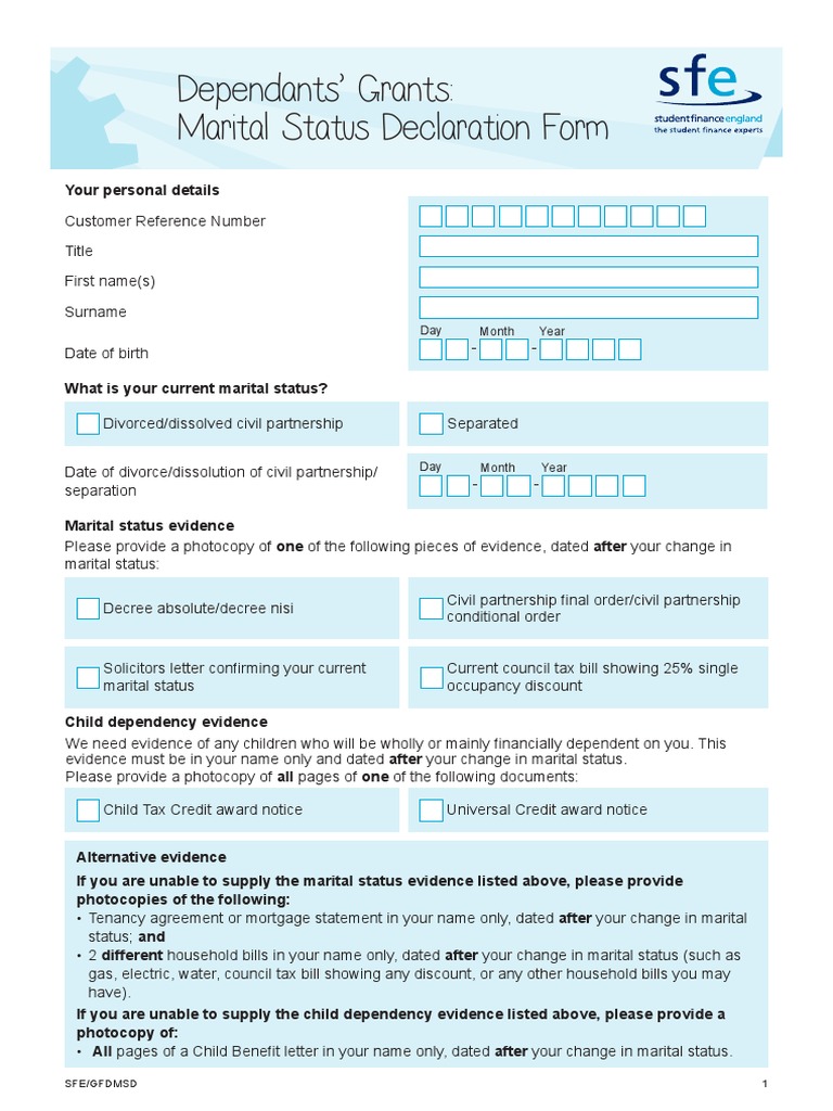 GFD Marital Status Declaration 2 | PDF | Marriage | Divorce