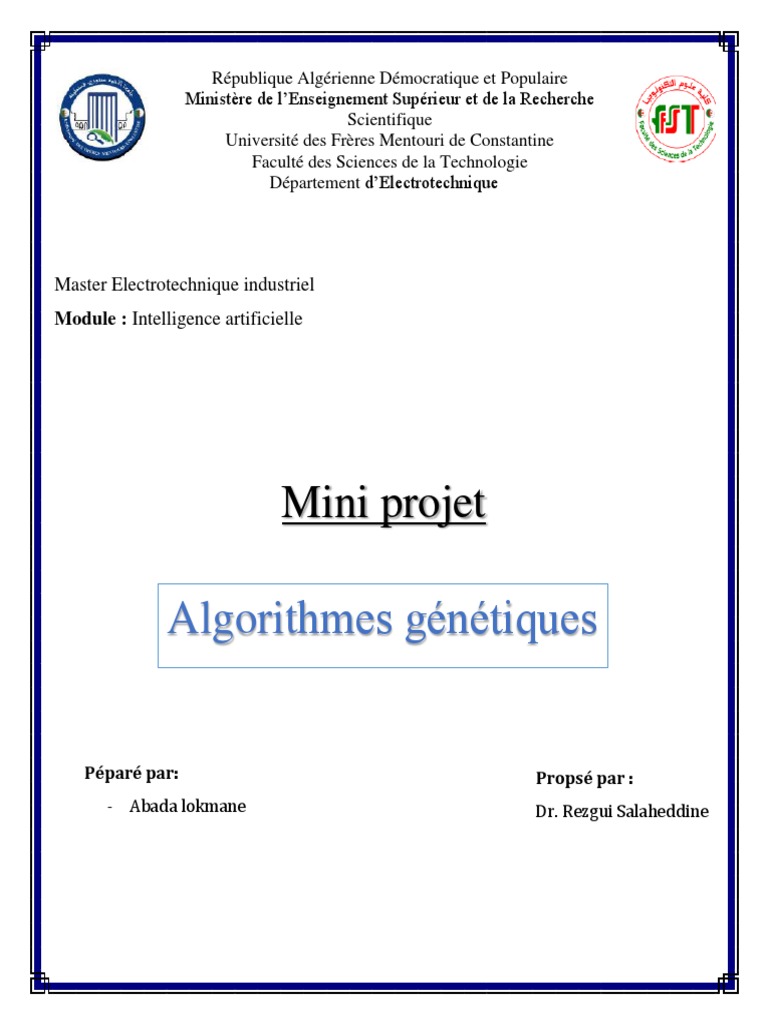 Algorithmes génétiques : principes et structure | PDF | Algorithme ...