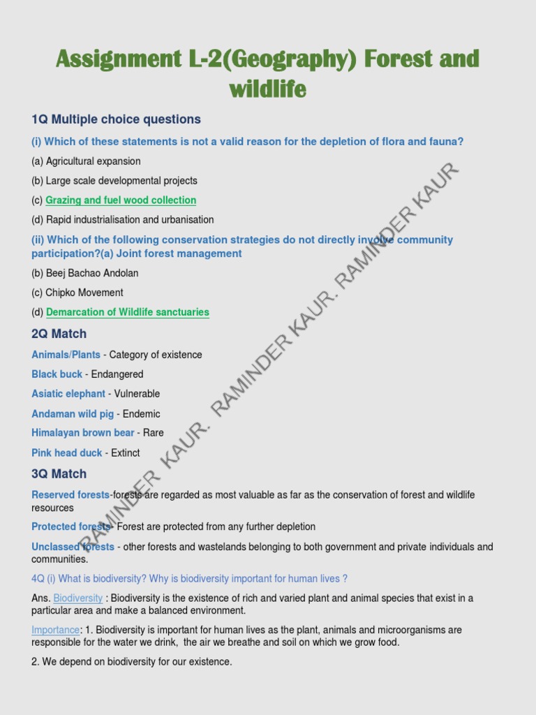 Forest and Wildlife - Watermark | PDF