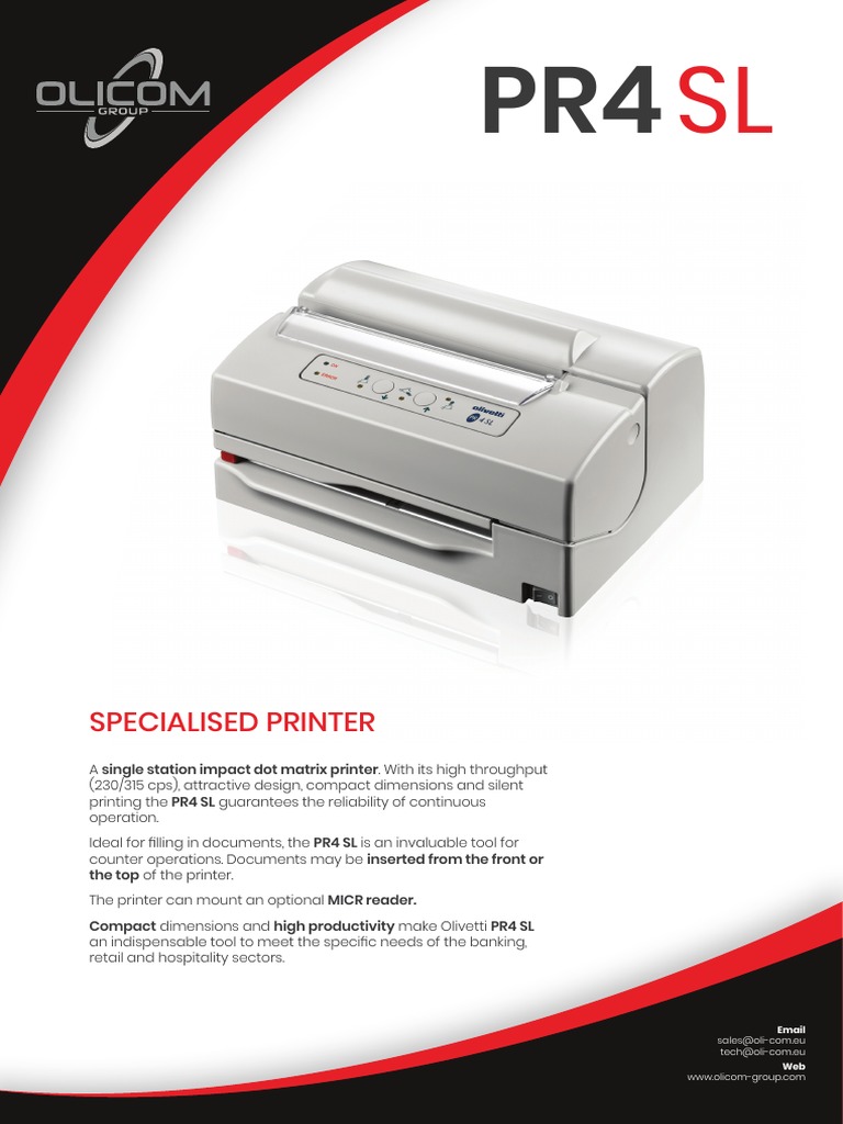 PR4 SL | PDF | Printer (Computing) | Computing