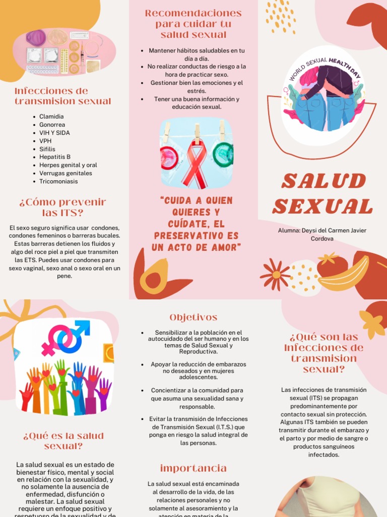 Triptico de Salud Sexual. Deysi (1) - Removed | PDF | Infección transmitida sexualmente | Condón