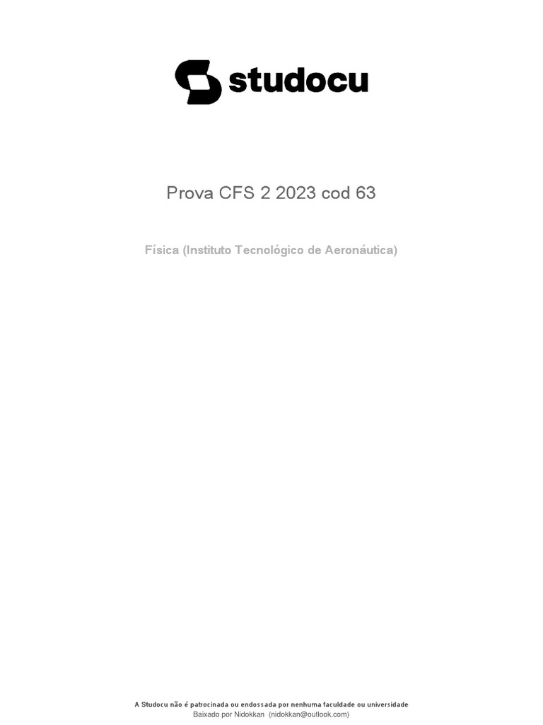 Prova Cfs 2 2023 Cod 63 | PDF Prova Cfs 2 2023 Cod 63 | PDF