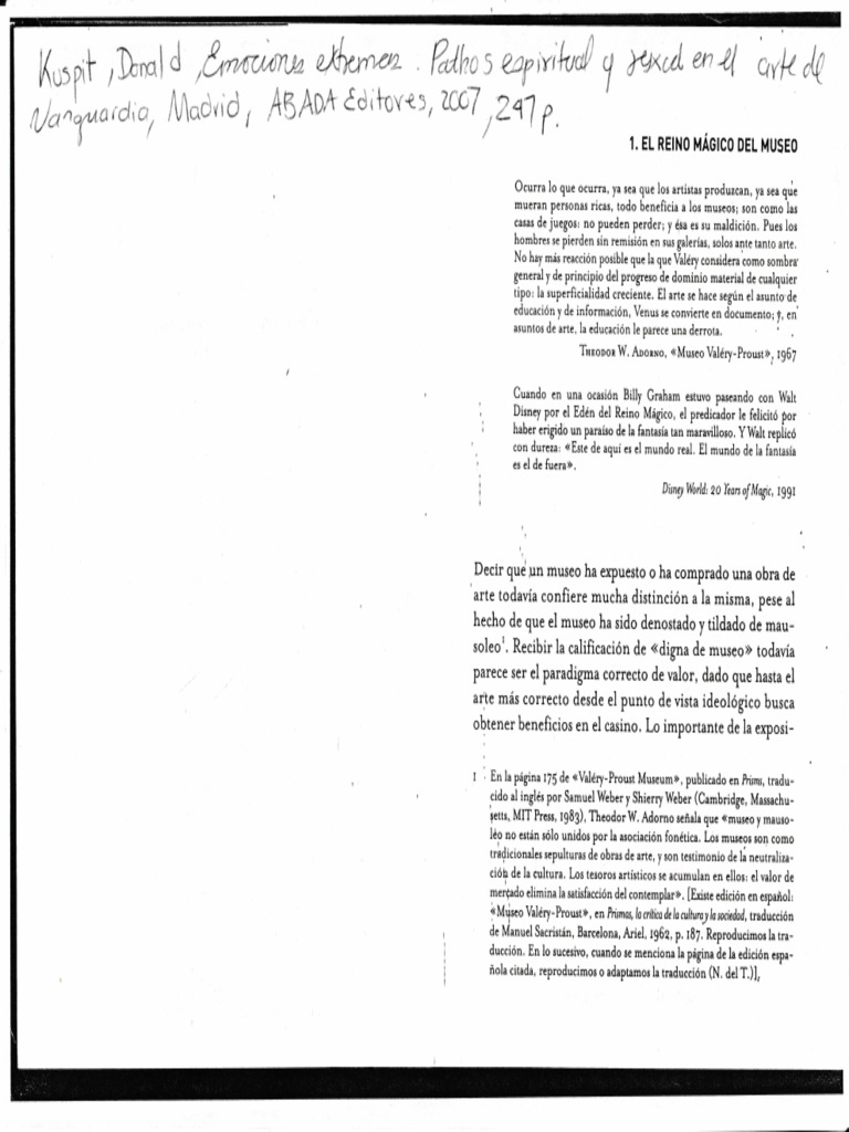 Donald Kuspit Emociones Extremas | PDF | Museo | Estética