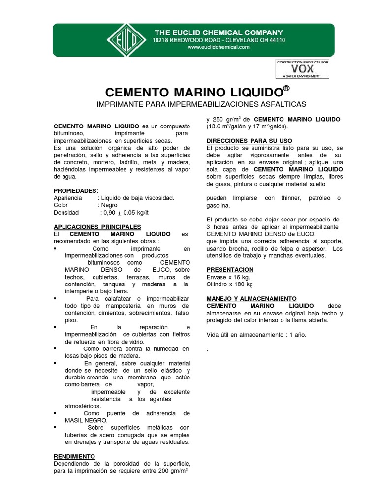 HT Cementomarliq | PDF | Cemento | Líquidos