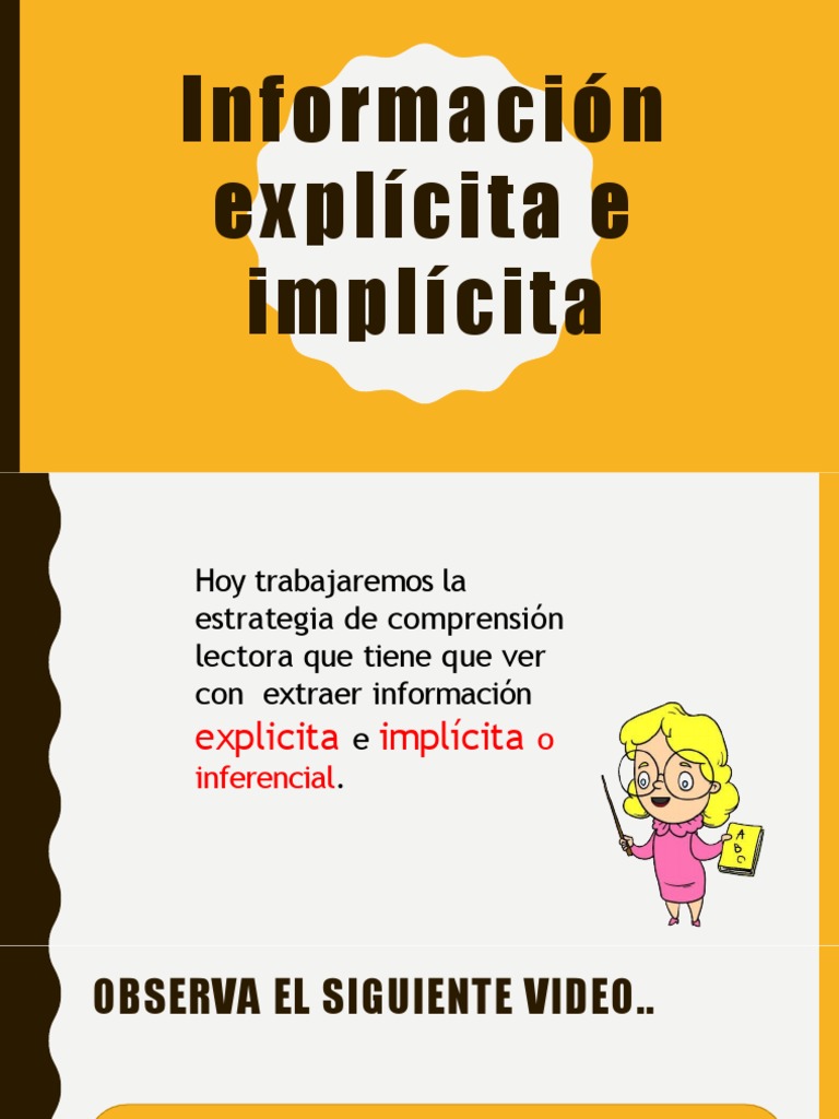 Info Explicita e Implicita | PDF | Información | Comprensión lectora