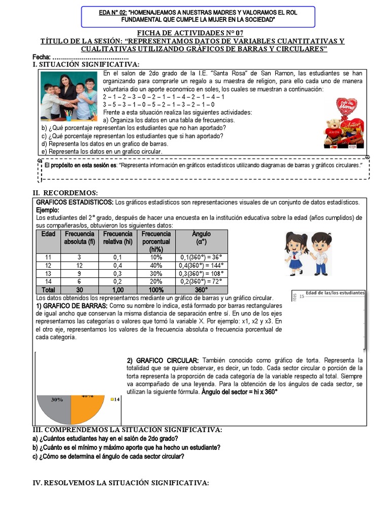 Ficha 7 - 2do - Eda2 | PDF | Gráfico circular | Estadísticas