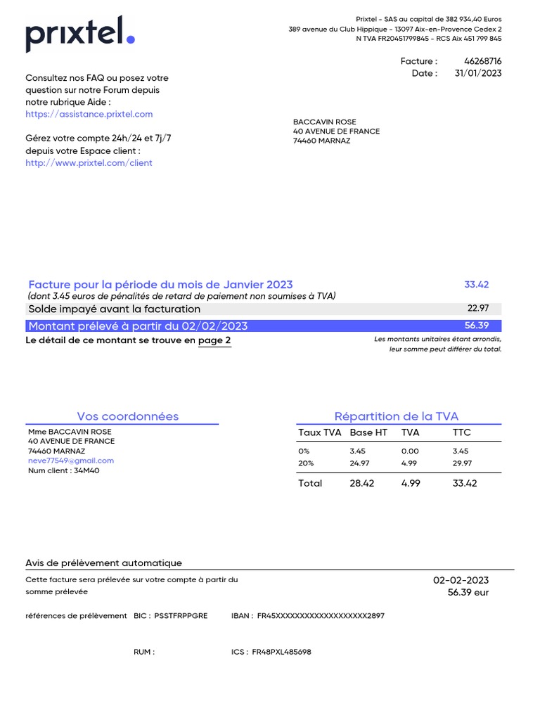 Facture Janvier 2023 | PDF