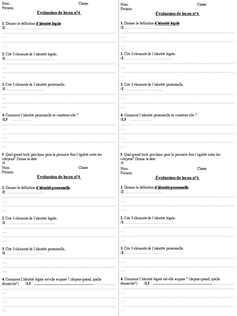 Évaluation EMC 4 | PDF | Échecs | Théorie (échecs)