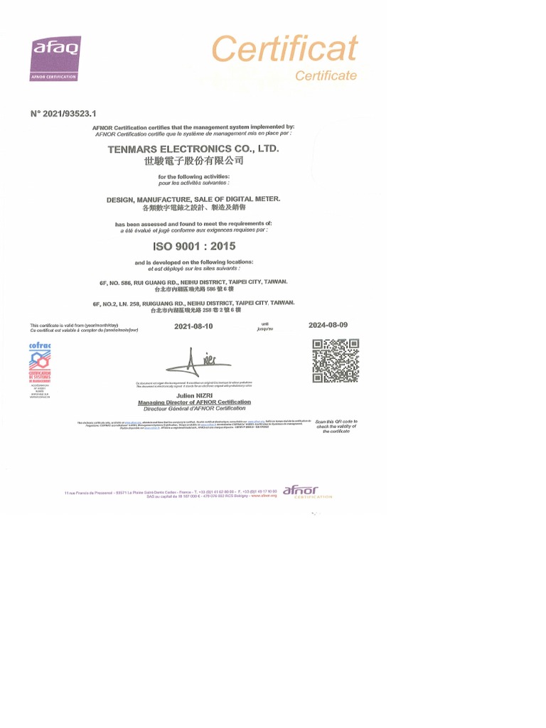 Certificado Iso Shine Year | PDF