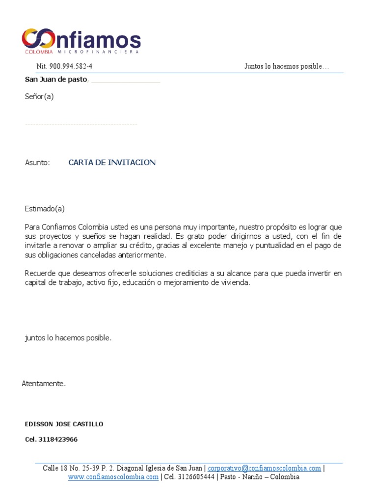 Carta de Invitacion | PDF | Derecho