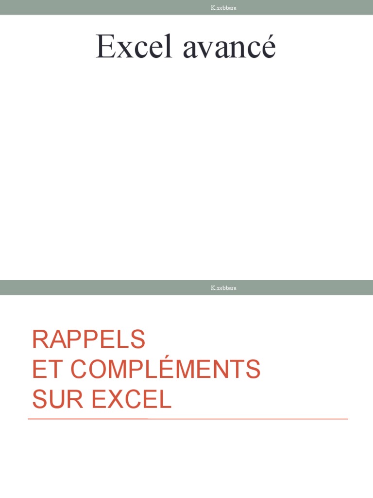 Cours Excel Avance-1 | PDF | Microsoft Excel | Microsoft Access