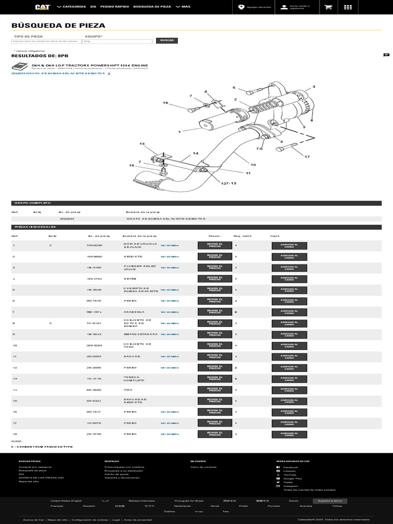 2W2833 Grupo Bomba Aceite Motor 1 | PDF