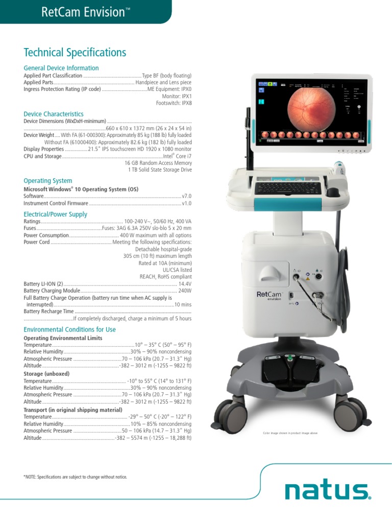 RevD - RetCam Envision Spec Sheet - EN - Lo-Res | PDF | International Electrotechnical ...