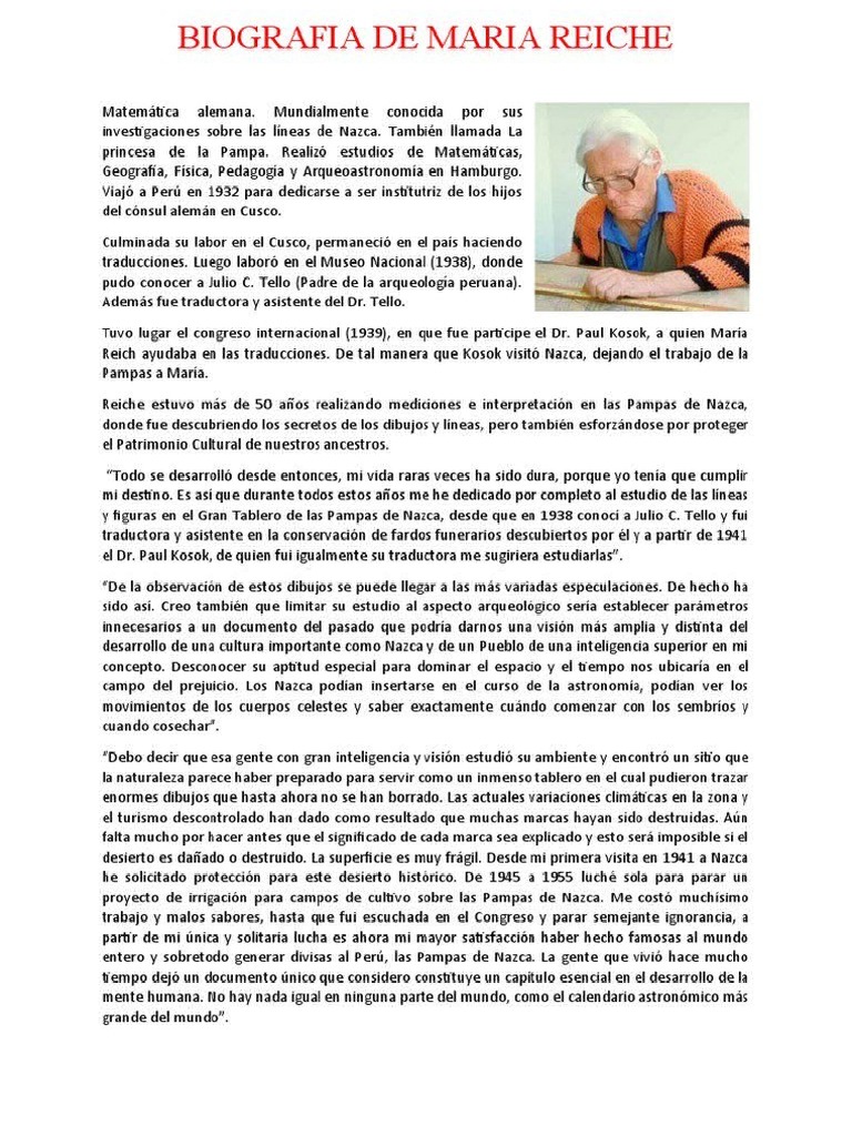 Biografia de Maria Reiche | PDF