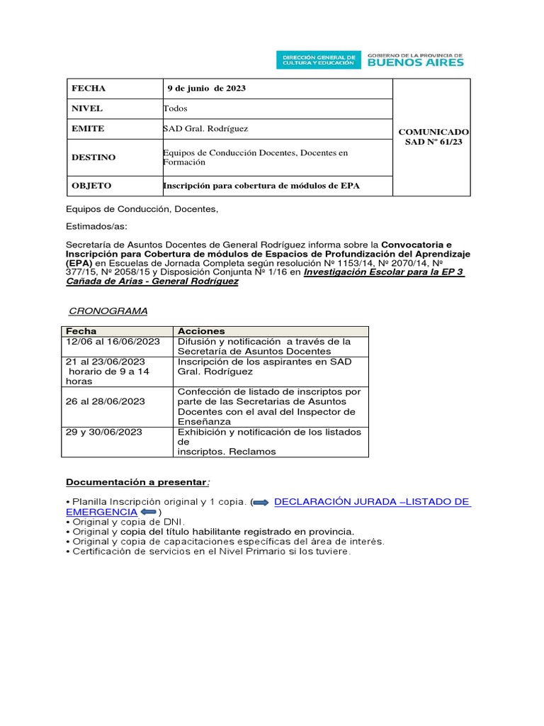 Resolucion 61-23 | PDF