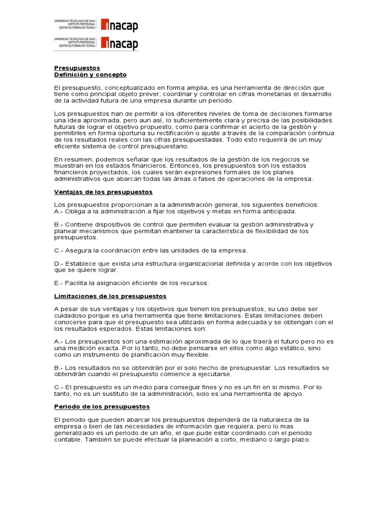 Apunte de Pptos | PDF | Presupuesto | Business Apunte de Pptos | PDF | Presupuesto | Business