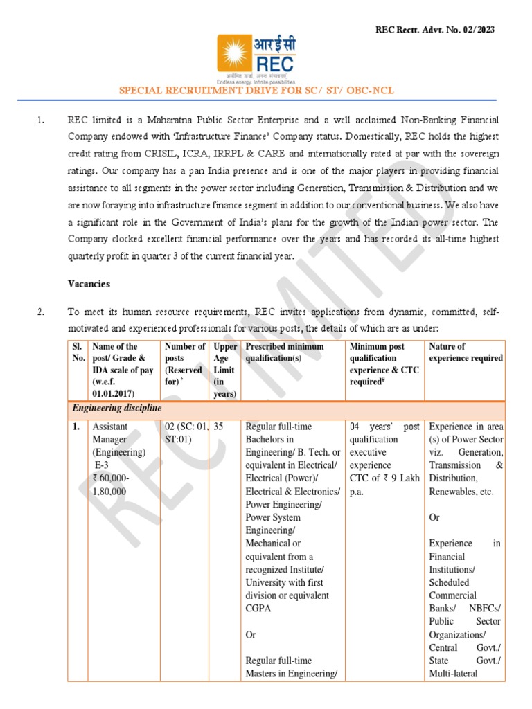 Co HR Detailed Advertisement SRD dt090623 | PDF