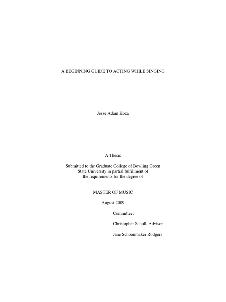 A Beginning Guide To Acting While Singing | PDF | The Marriage Of ...