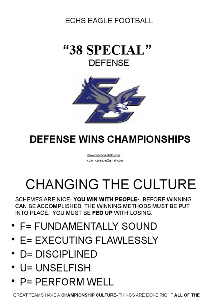 ECHS 38 Special Football Defense Guide | PDF | American Football | Sports