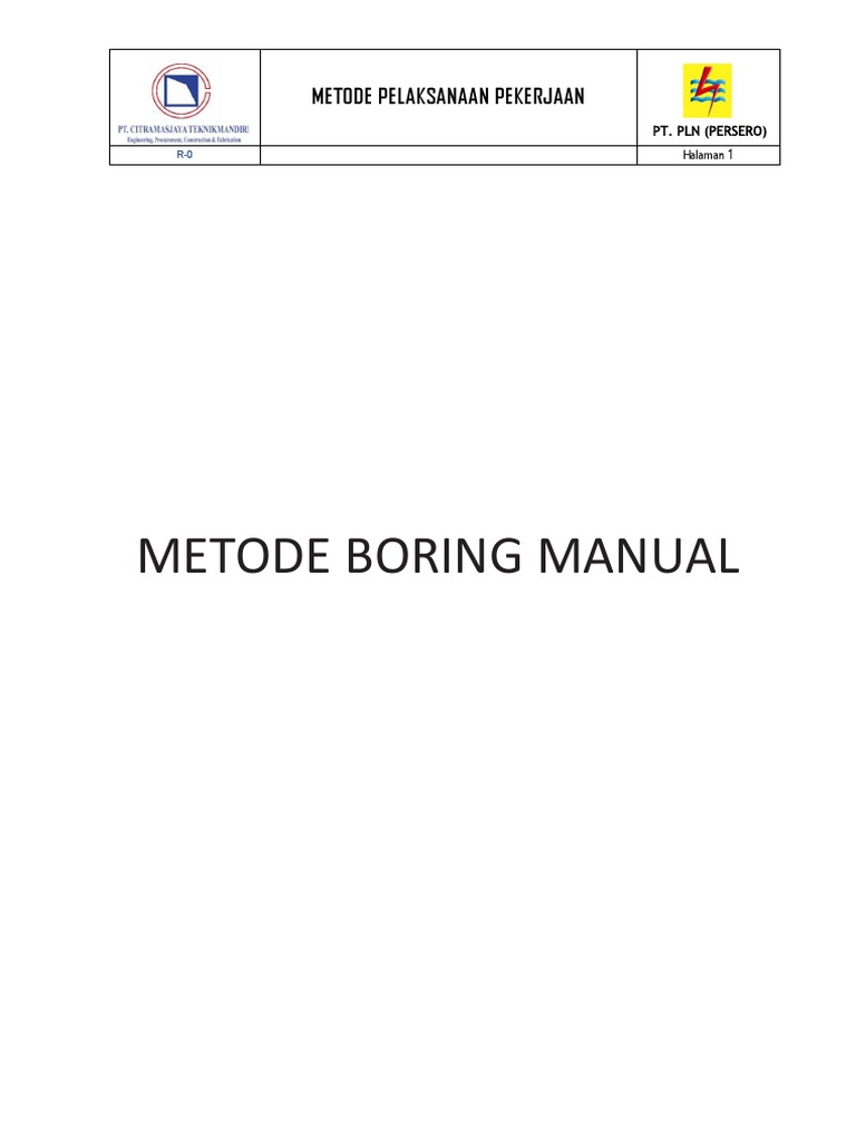 Metode Boring Manual dan Alatnya | PDF | Teknologi & Rekayasa