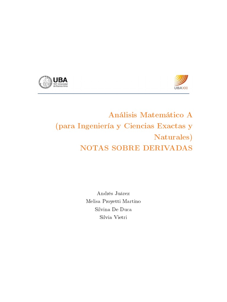 Uba Xxi Notas Sobre Derivadas | PDF | Derivado | Pendiente
