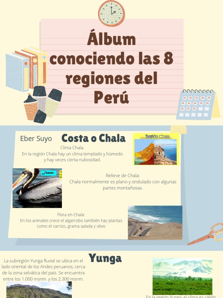 Album Conociendo Las 8 Regiones Del Peru 5to A | PDF | Geografía Física ...