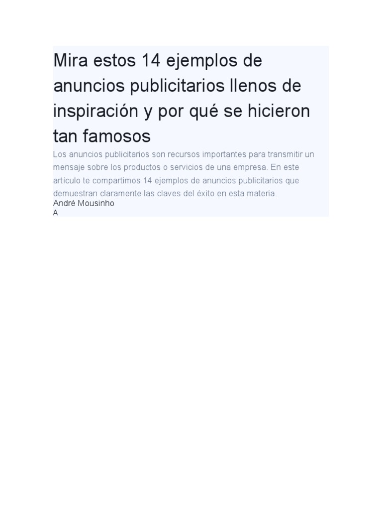 Ejemplos de Anuncios Exitosos | PDF | Finanzas y dinero