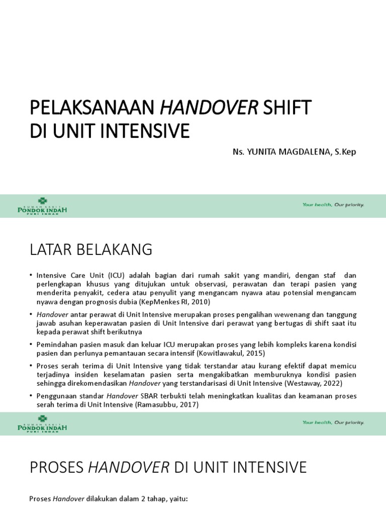 Proses Handover di ICU | PDF | Kesehatan Holistik | Sains & Matematika