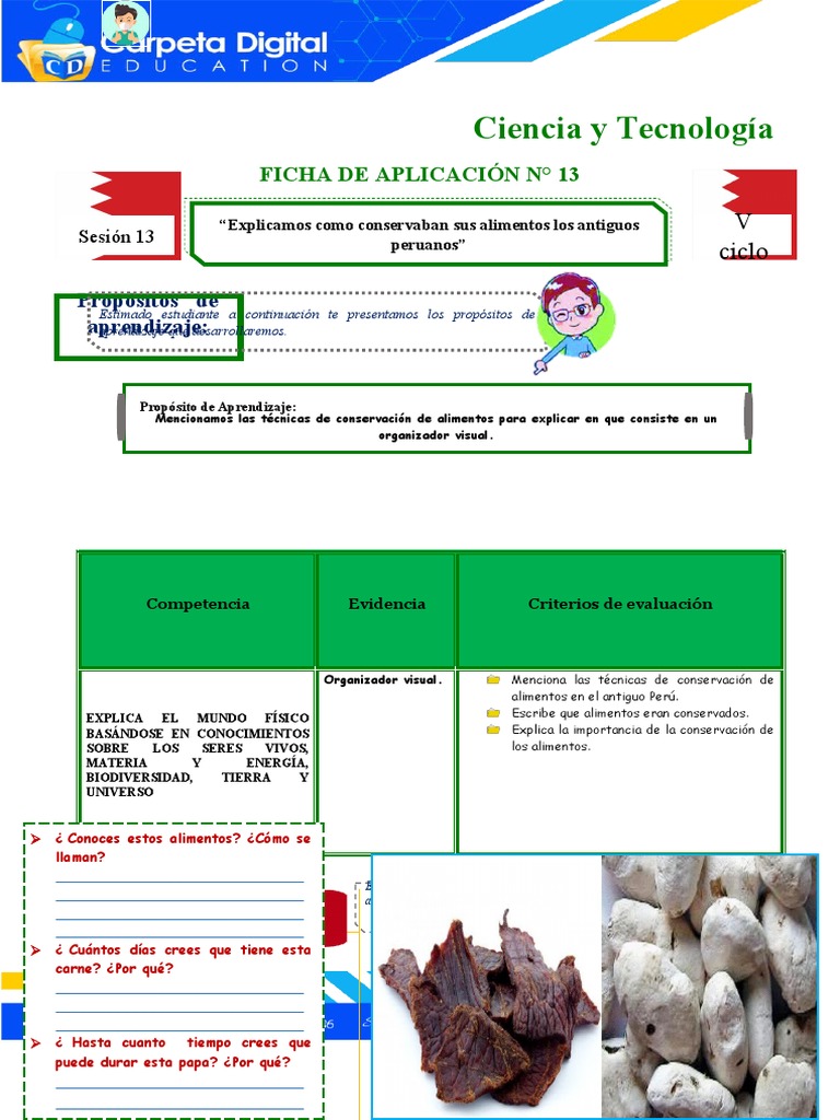 13° - Ficha - de - Aplicación-Sesión-13-Sem.2-Exp.4-C y T | PDF | Evaluación | Aprendizaje