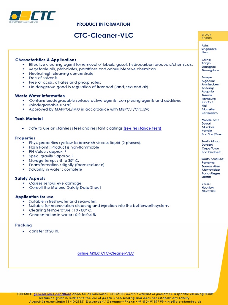 Product Information CTC-Cleaner-VLC English | Download Free PDF | Water | Ph