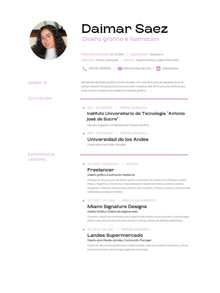 CV Daimar | PDF | Diseño gráfico | Diseño
