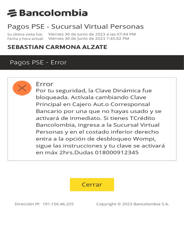 Bancolombia - Pagos PSE | PDF