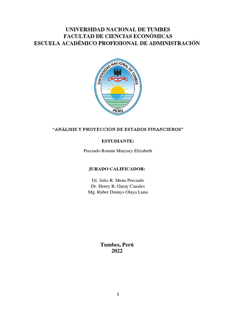 TRABAJO- ANÁLISIS Y PROYECCIÓN DE EE.FF | PDF | Estado financiero | Contabilidad