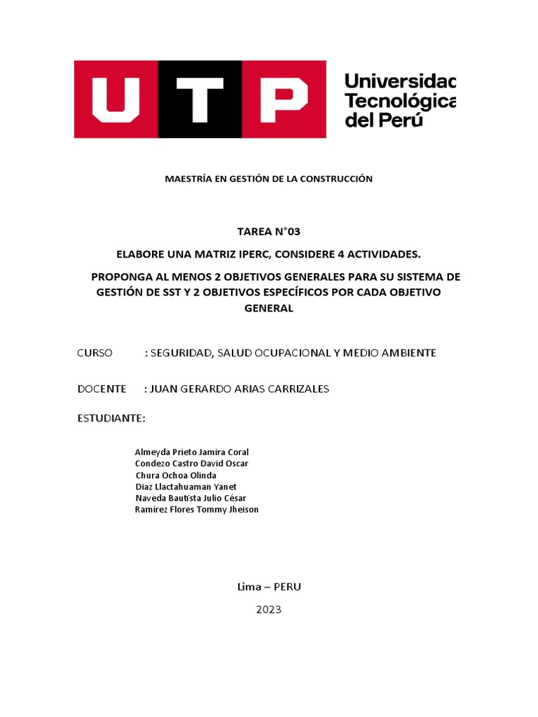 Tarea 3 Grupo N°03 Ssoma | PDF