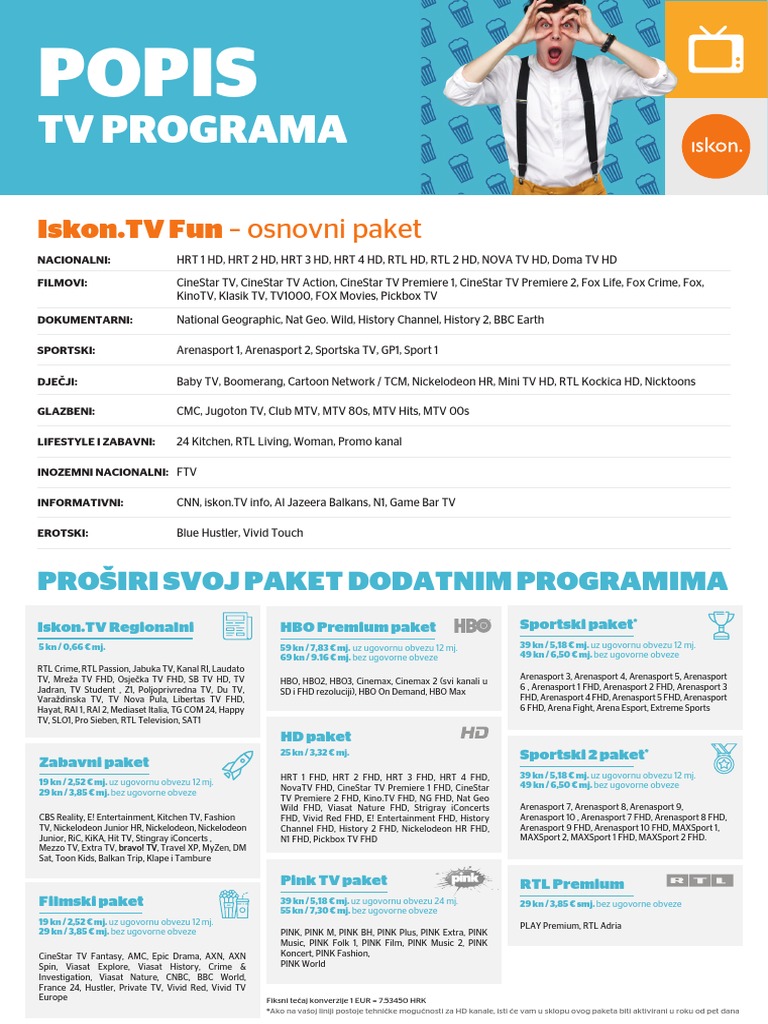 Popis+TV+programa Novi+paketi | PDF