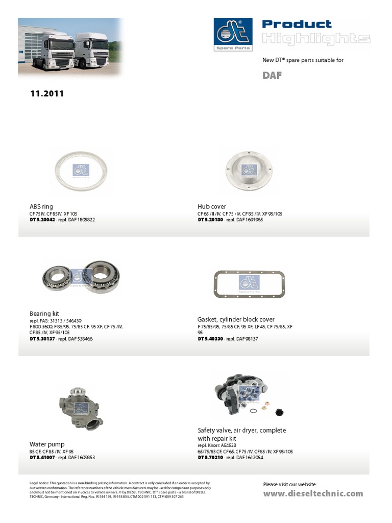 DT Products | PDF | Mercedes Benz | Vehicle Technology