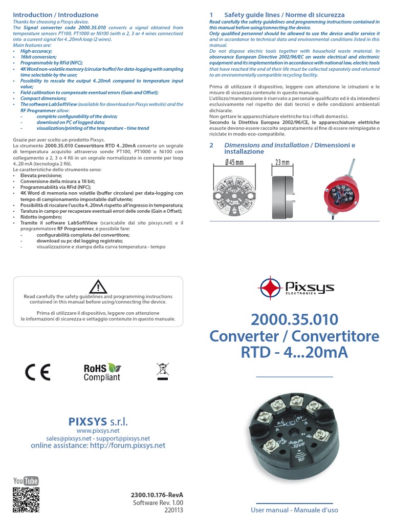 Manual Pixsys 2000.35.010 | PDF