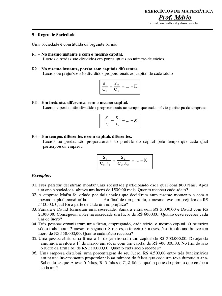 5 Regra de Sociedade | PDF | Economia de negócios | Economias