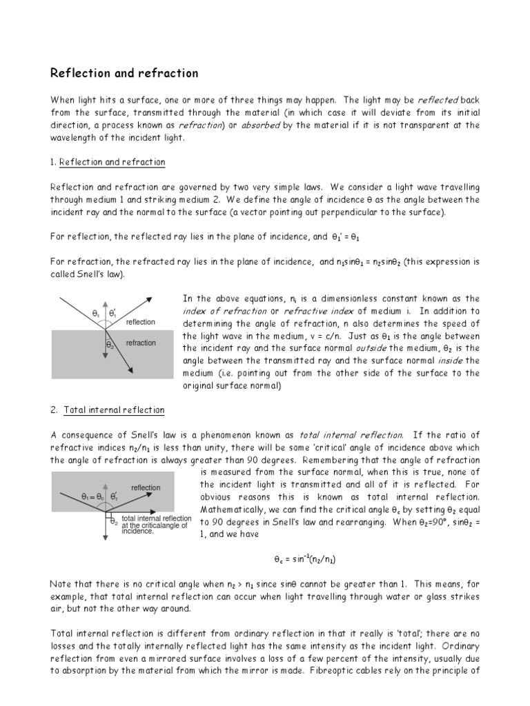 Brewster Angle and TIR | PDF | Refraction | Reflection (Physics)