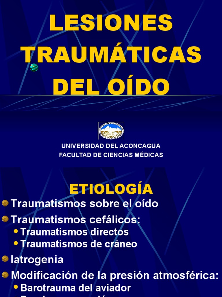 Traumatismos de Oído | PDF | Oído | Lesión