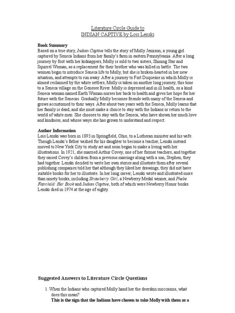 Literary Circle Sample Questions | PDF