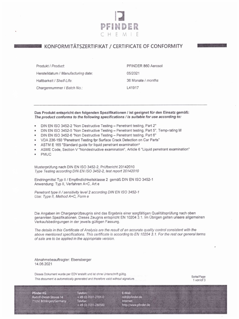 Pfinder 860-L41917 | PDF