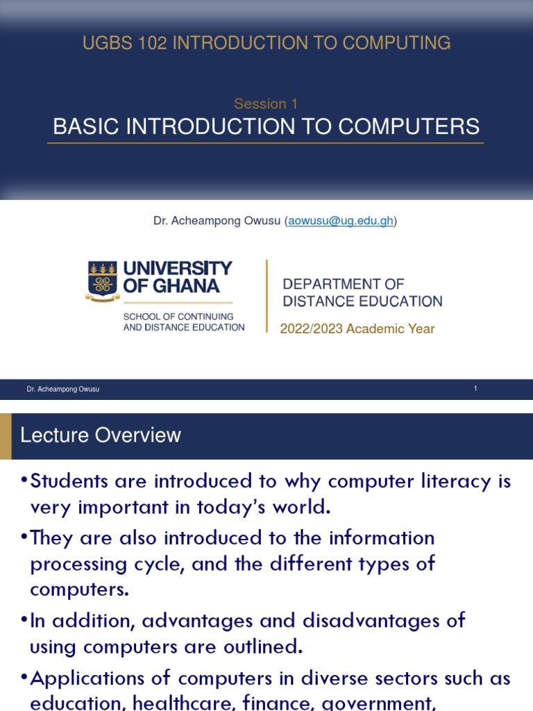 Ugbs 102 Session 1-8 Combined Slides by Albert | PDF | Random Access Memory | Central Processing ...