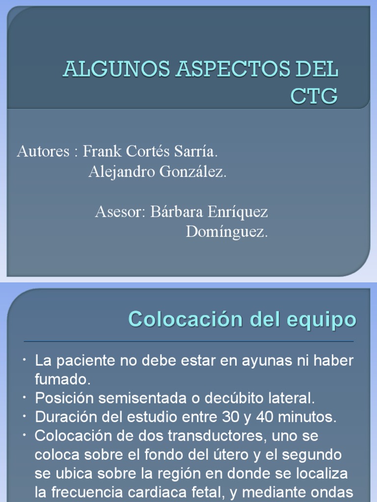 Algunos Aspectos de La CTG | PDF | Parto | Feto