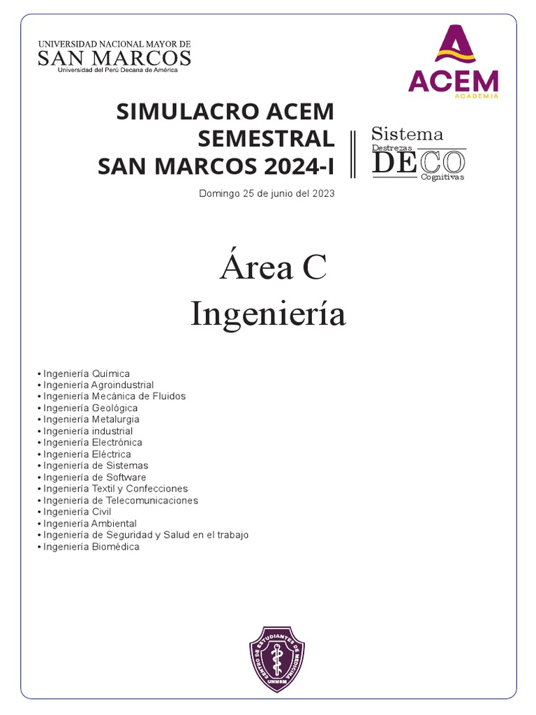 Simulacro Semestral 25-06-23 Bloque C | PDF
