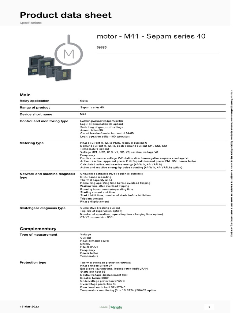 Sepam Series 40 - 59685 | PDF
