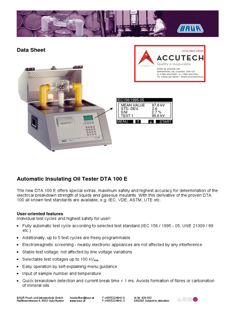 DTA100E Datasheet | PDF | Printer (Computing) | Electrical Breakdown